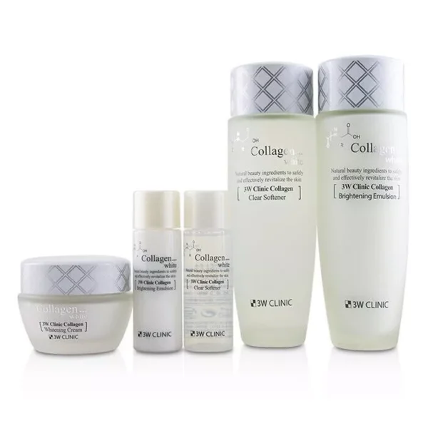 3W CLINIC COLLAGEN WHITE BRIGHTENING, WHITENING SET (softener, cream ...